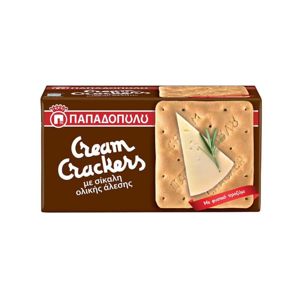 Papadopoulou Cream Crackers Rye / Κράκερς Σίκαλης 175g